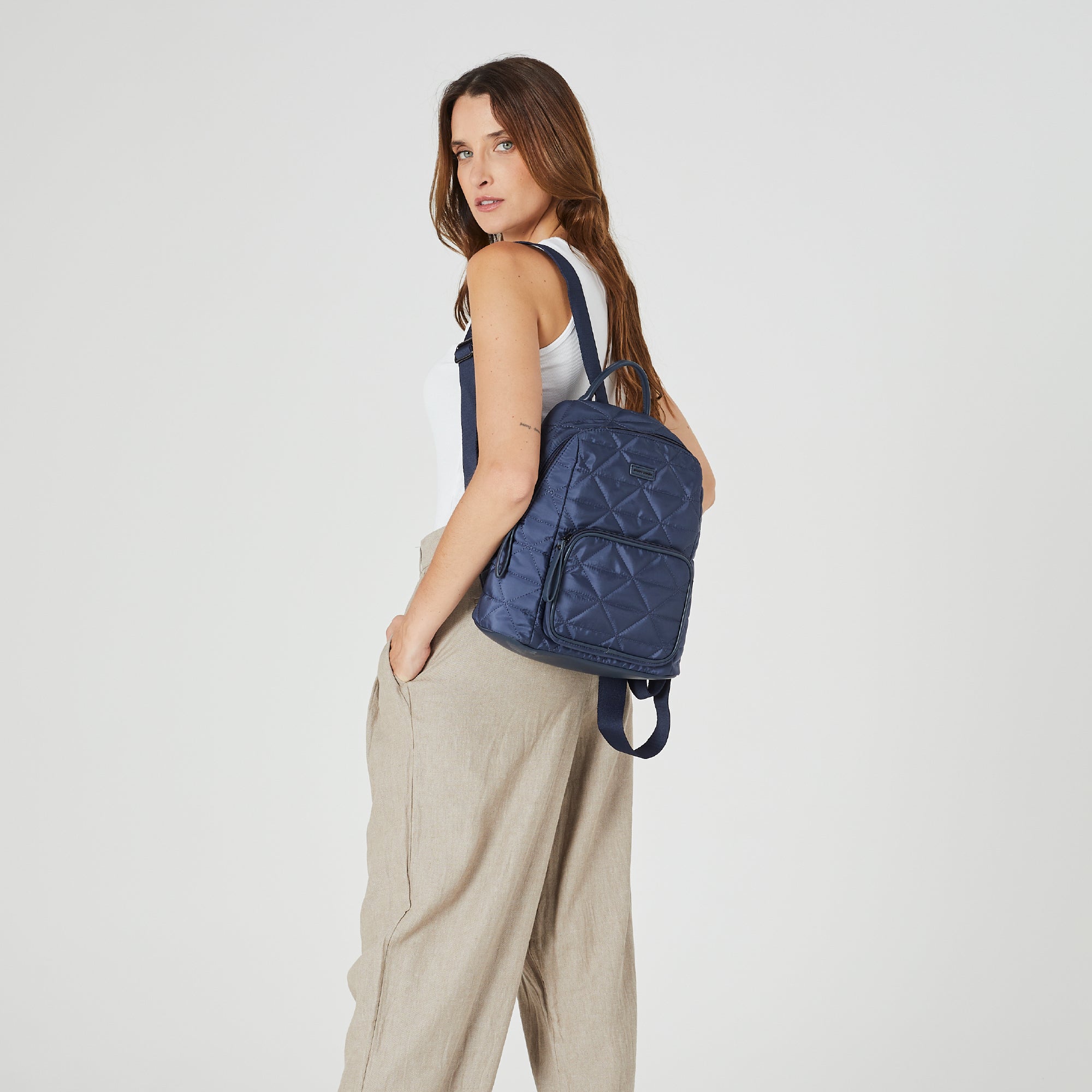 Pierre Cardin Nylon Quilted Backpack