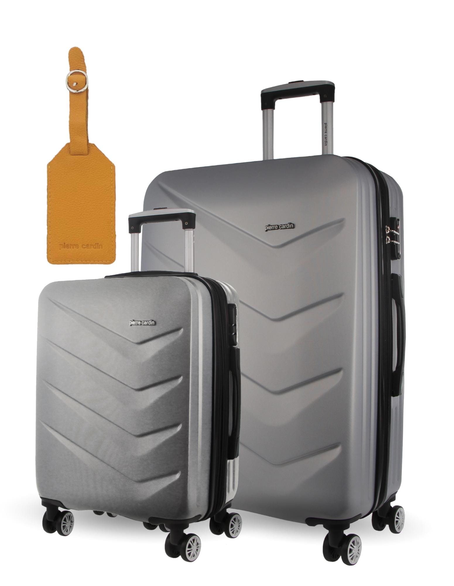 Pierre Cardin Silver Hard Shell MEDIUM and CABIN Bundle 2-Piece Set